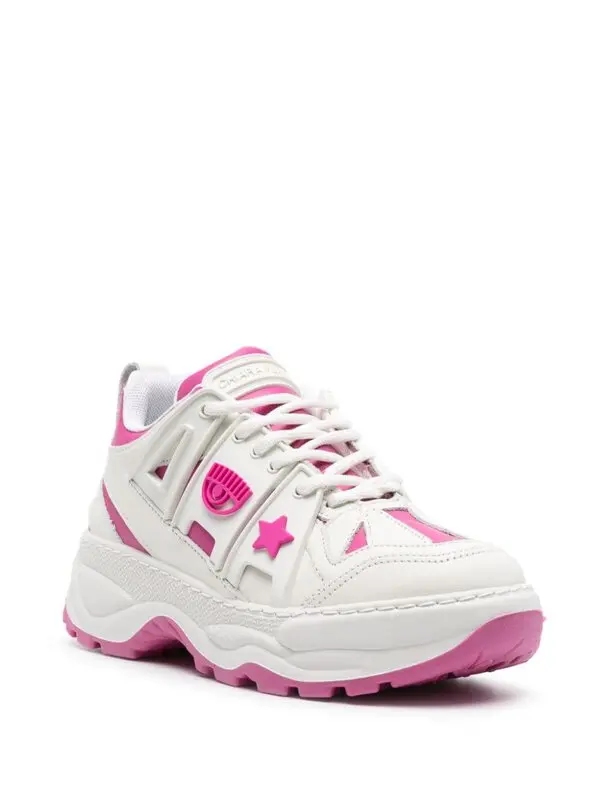 CHIARA FERRAGNI Logo-appliqué Leather Sneakers