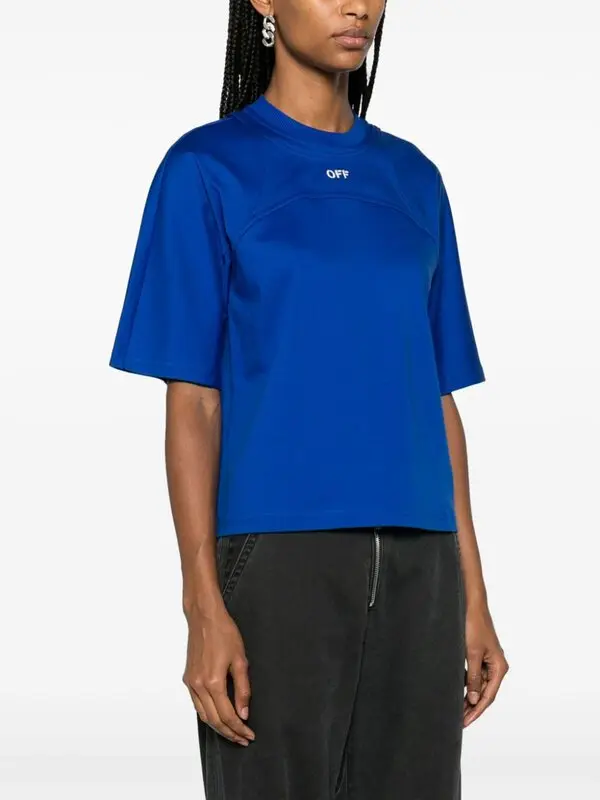 Off-White Logo-embroidered Cropped T-shirt