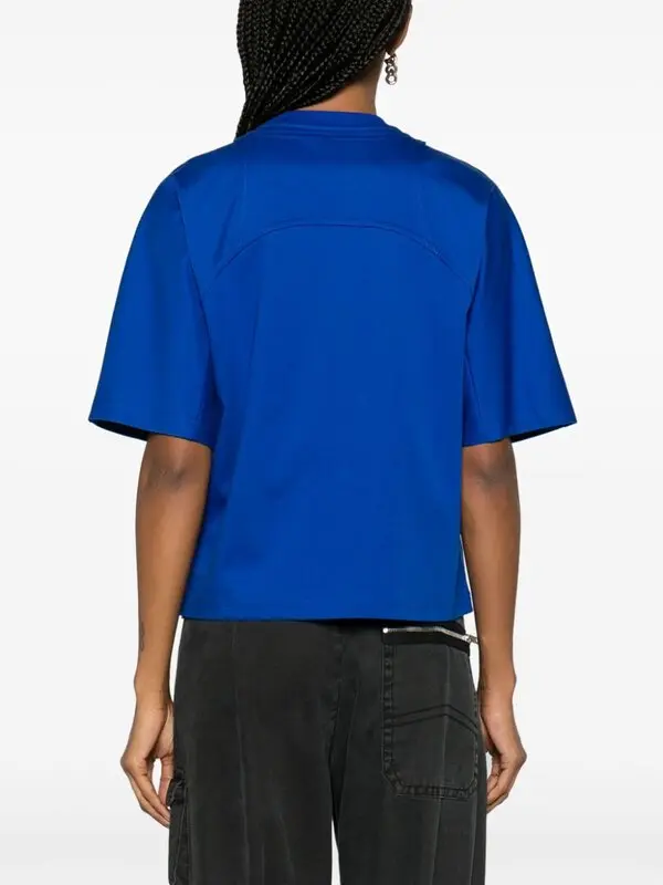 Off-White Logo-embroidered Cropped T-shirt