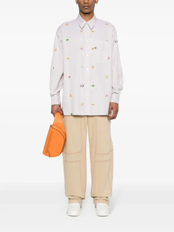 Kenzo Fruit Stickers Striped Shirt