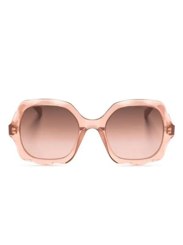 Chloé Scallop Round-frame Sunglasses - Pink