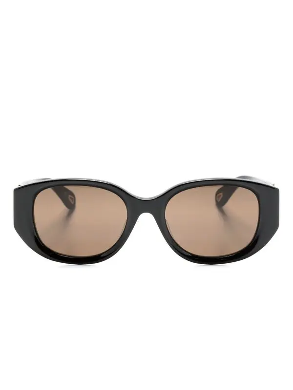 Chloé Round-Frame Sunglasses - Black | Editorialist display picture 3