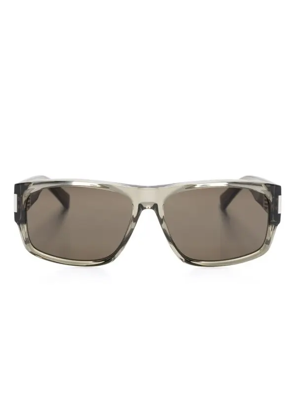 Saint Laurent Sl 689 Rectangle-frame Sunglasses - Brown