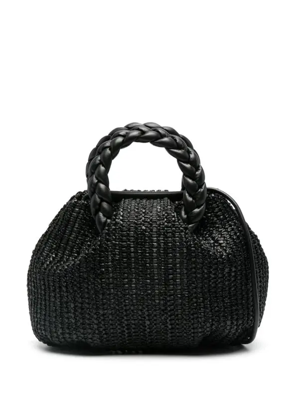 Hereu Trapeze Raffia Tote Bag - Black