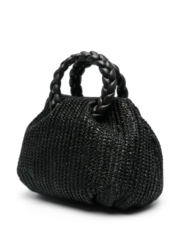 Hereu Trapeze Raffia Tote Bag - Black