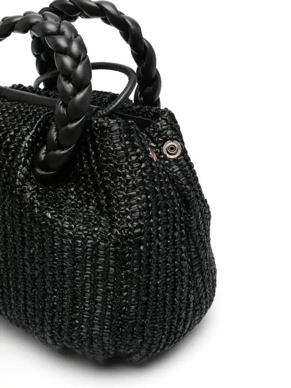 Hereu Trapeze Raffia Tote Bag - Black