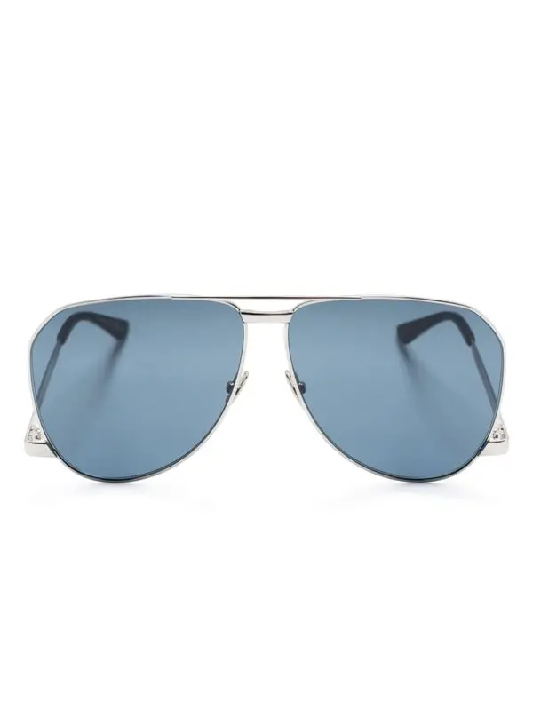 Saint Laurent Sl690 Pilot-frame Sunglasses - Silver