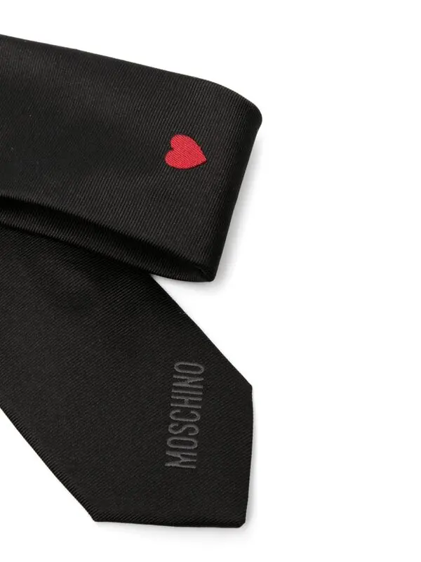 Moschino Heart-motif Silk Tie