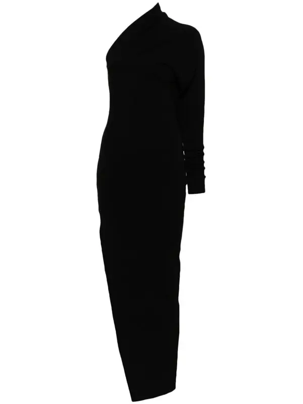 Rick Owens One-shoulder Column Maxi Dress - Black