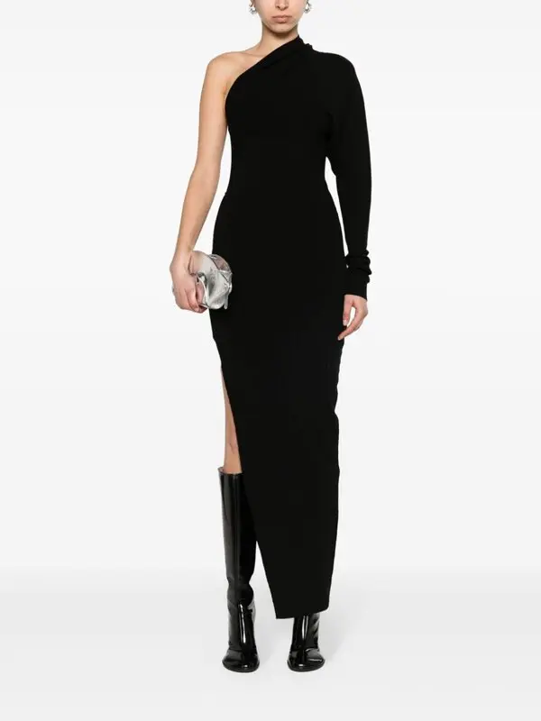 Rick Owens One-shoulder Column Maxi Dress - Black