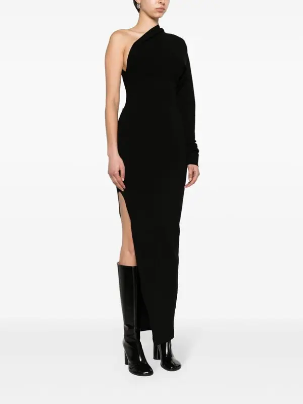 Rick Owens One-shoulder Column Maxi Dress - Black