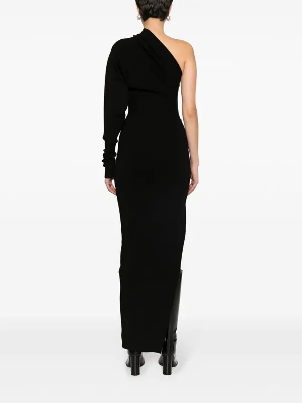 Rick Owens One-shoulder Column Maxi Dress - Black