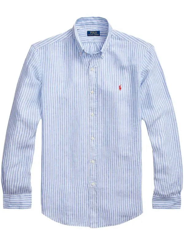 Ralph Lauren Polo Pony-embroidered Linen Shirt - Blue