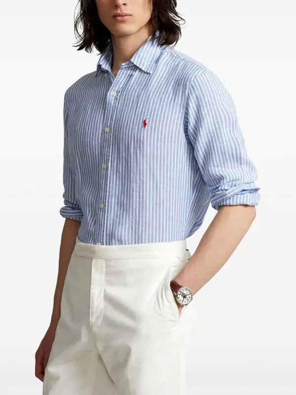 Polo Ralph Lauren Polo Pony-embroidered Linen Shirt - Blue