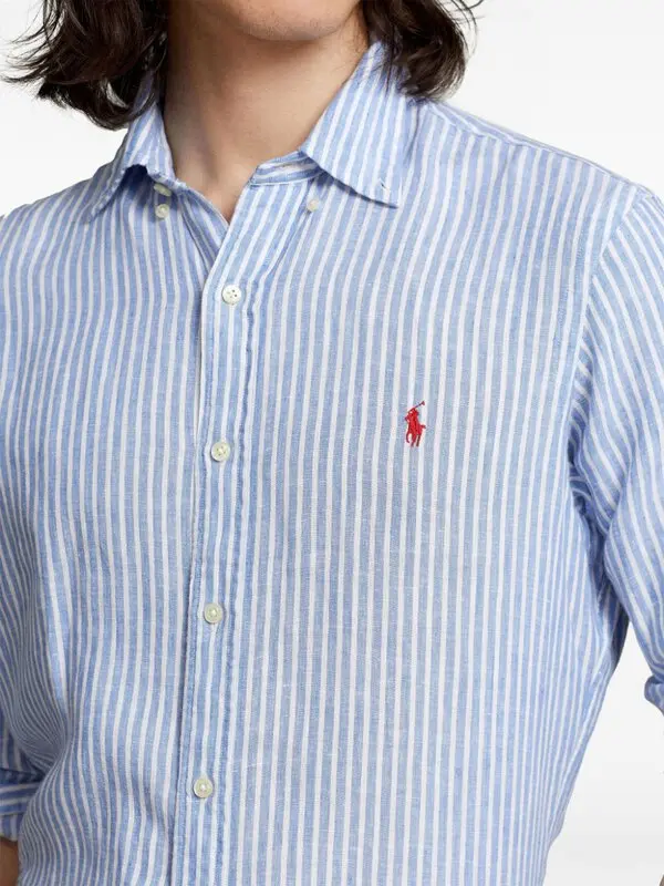 Polo Ralph Lauren Polo Pony-embroidered Linen Shirt - Blue