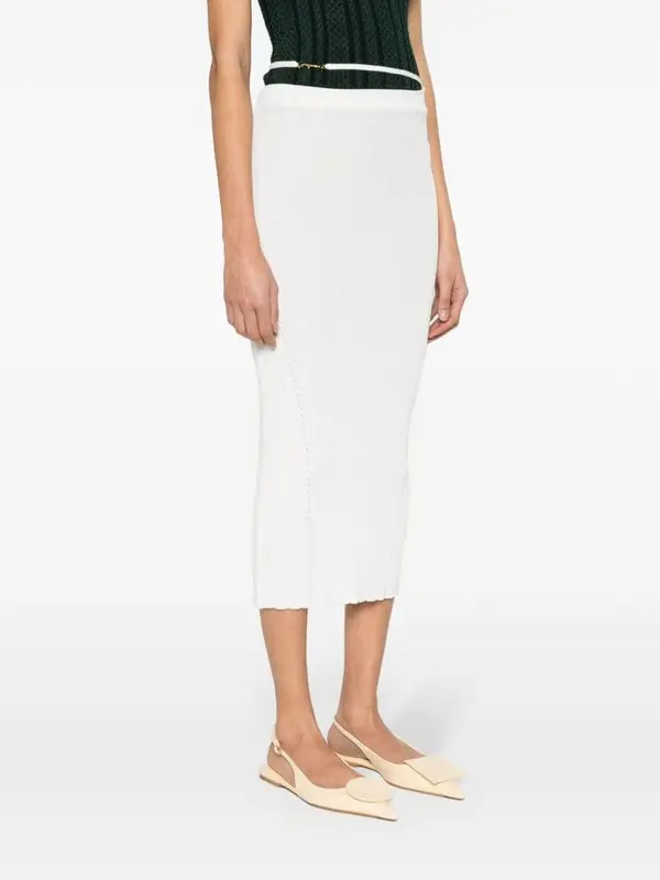 Jacquemus La Jupe Parlu Knitted Midi Skirt - Neutrals