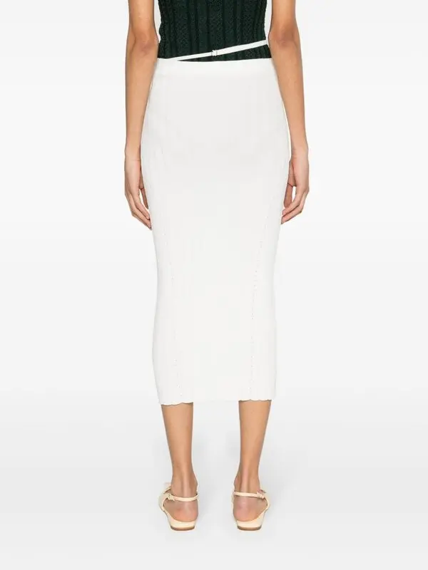 Jacquemus La Jupe Parlu Knitted Midi Skirt - Neutrals