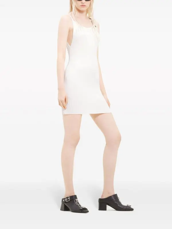 COURREGES Logo-patch Ribbed-knit Dress