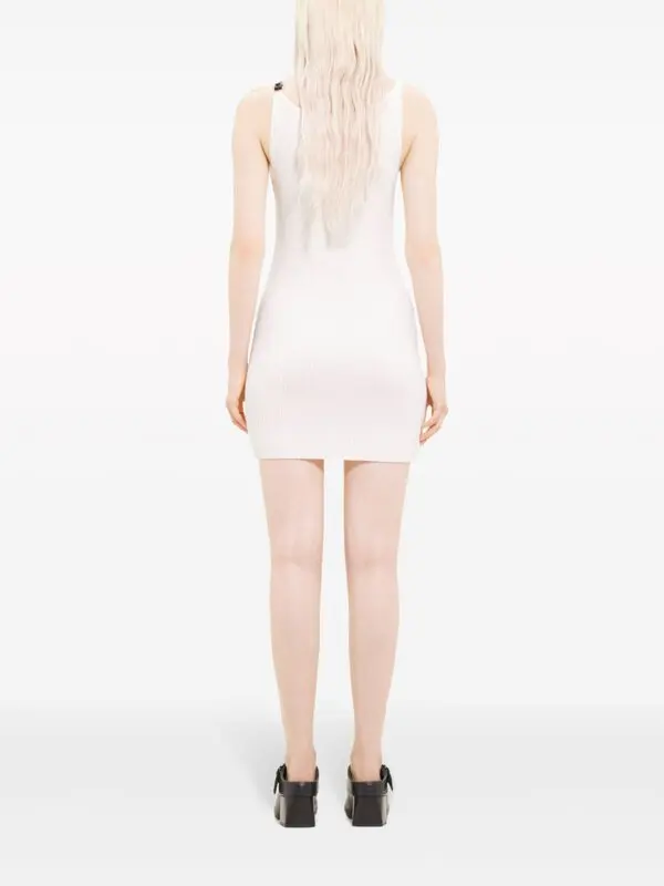 COURREGES Logo-patch Ribbed-knit Dress