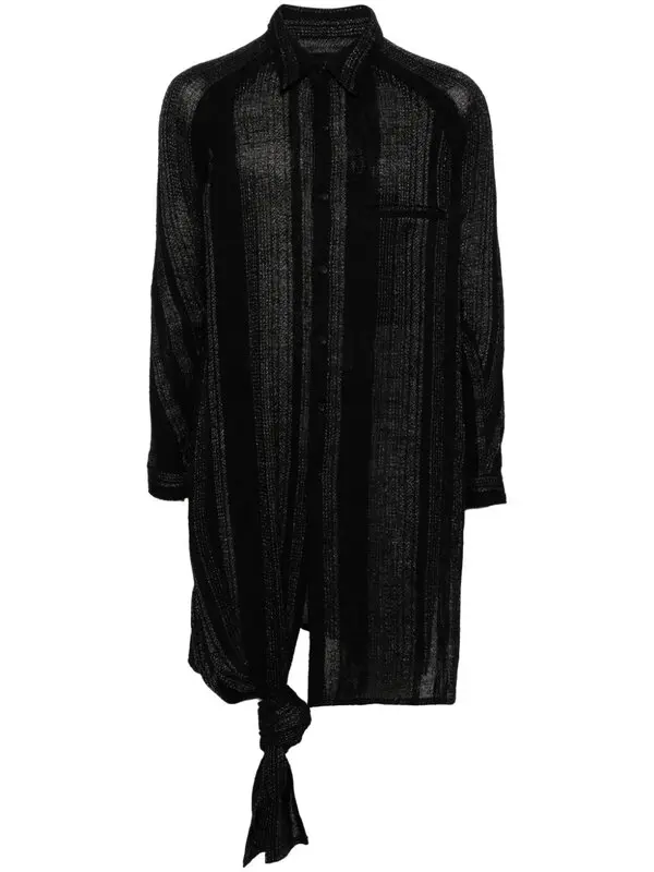 Yohji Yamamoto Stiped Knot-detail Shirt