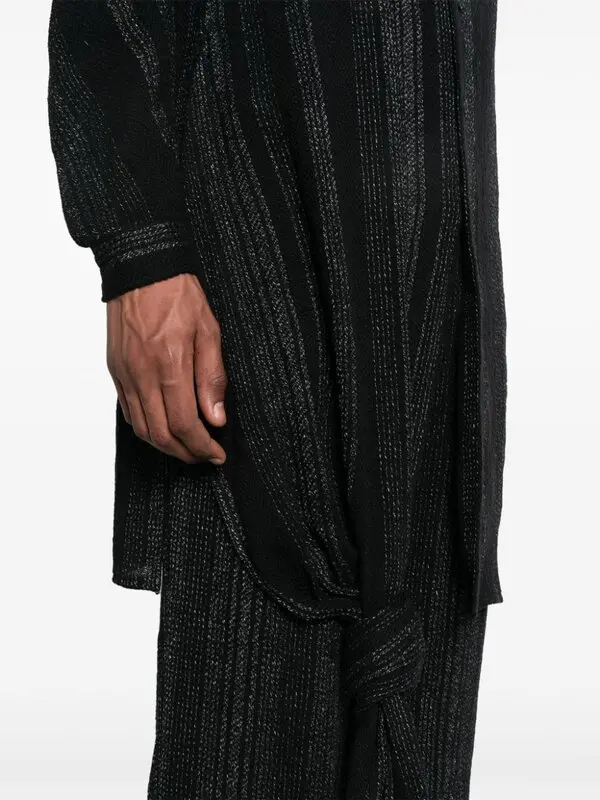 Yohji Yamamoto Stiped Knot-detail Shirt
