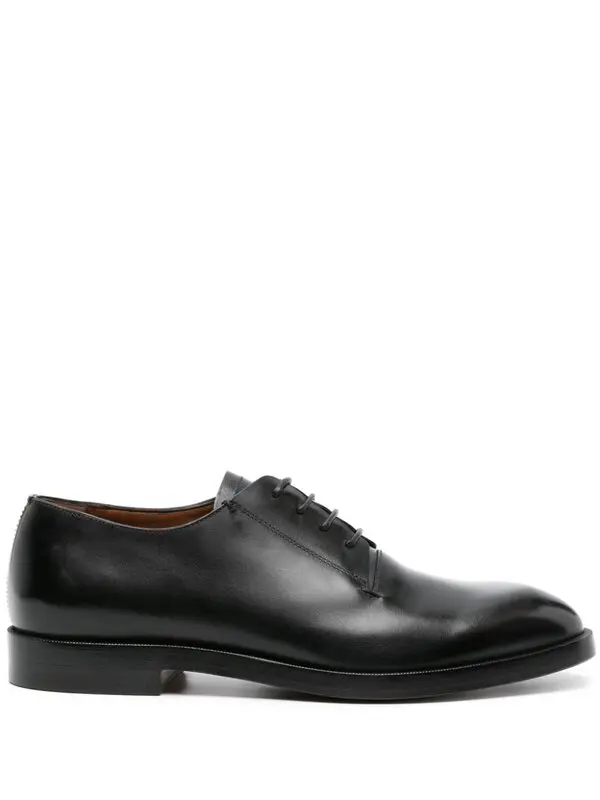 Zegna Almond-toe Leather Derby Shoes
