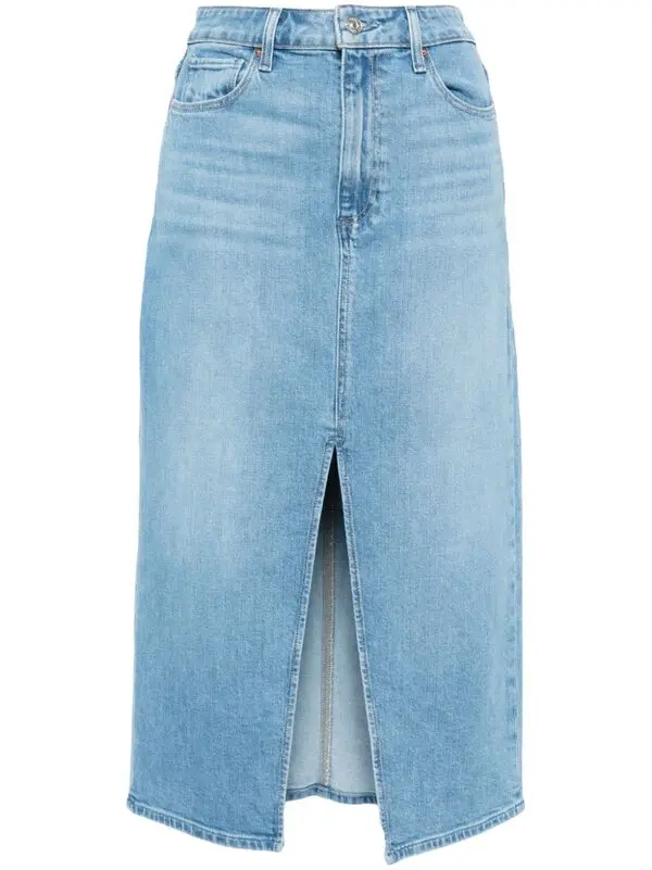 Paige Angela Denim Midi Skirt