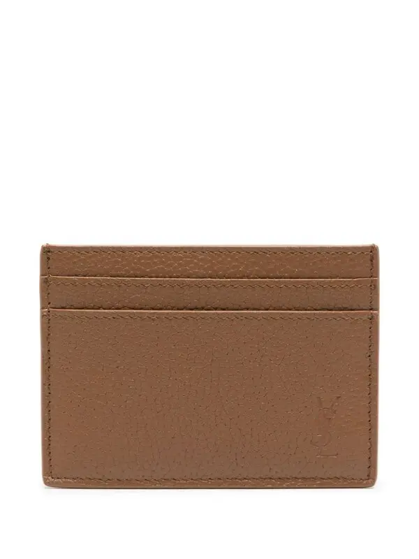 Saint Laurent Cassandre Card Holder - Brown