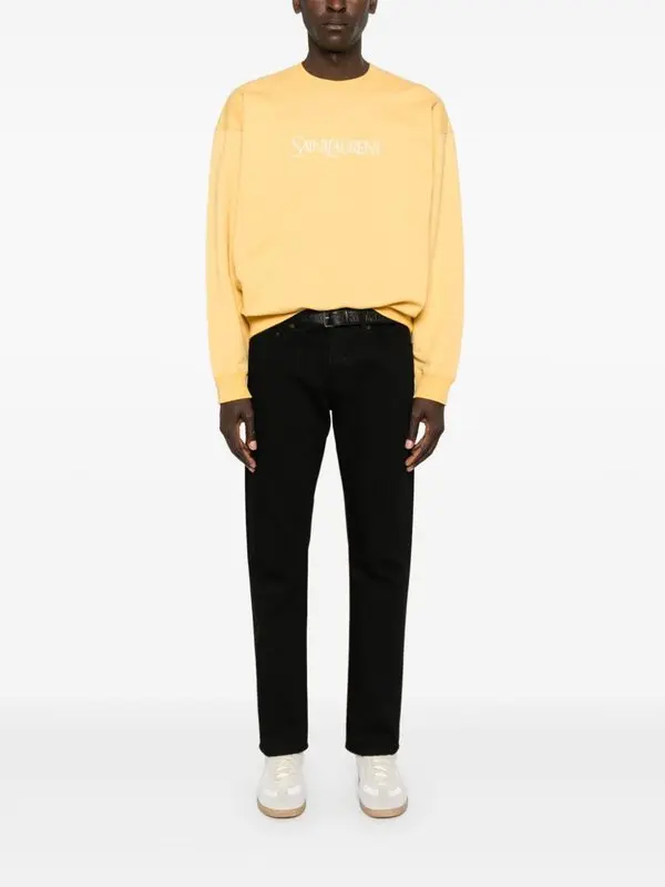 Saint Laurent Logo-embroidered Sweatshirt - Yellow