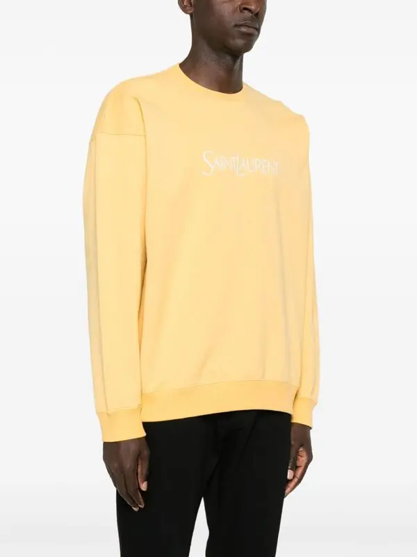 Saint Laurent Logo-embroidered Sweatshirt - Yellow