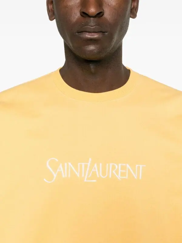 Saint Laurent Logo-embroidered Sweatshirt - Yellow