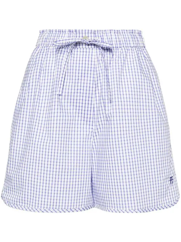 FORTE_FORTE Gingham-check Cotton Shorts