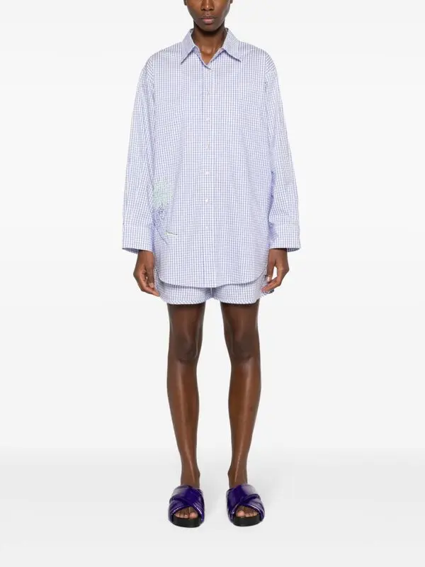 FORTE_FORTE Gingham-check Cotton Shorts