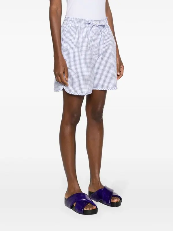 FORTE_FORTE Gingham-check Cotton Shorts