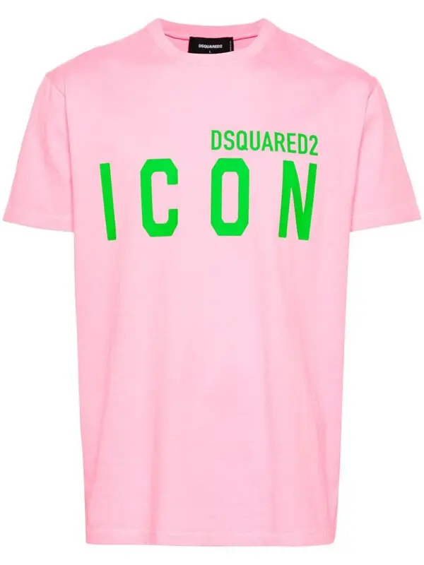 Dsquared2 Be Icon Cool Cotton T-Shirt In Pink - 63% Off