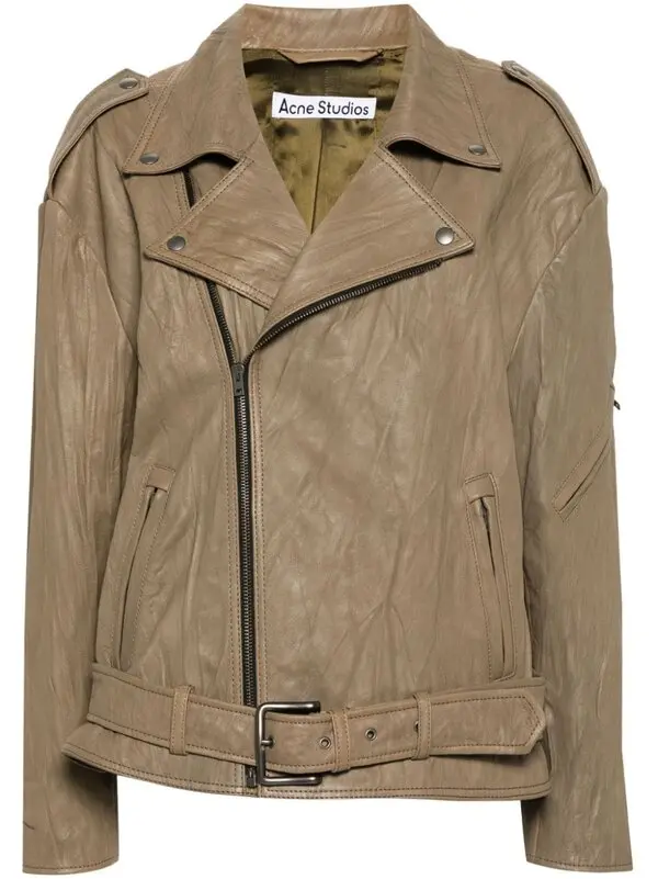 Acne Studios Crinkled-finish Biker Jacket