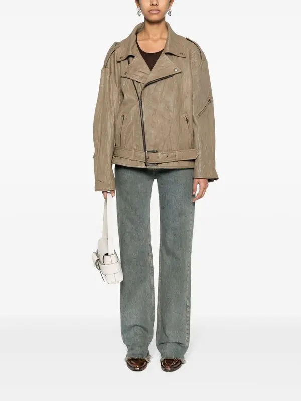 Acne Studios Crinkled-finish Biker Jacket