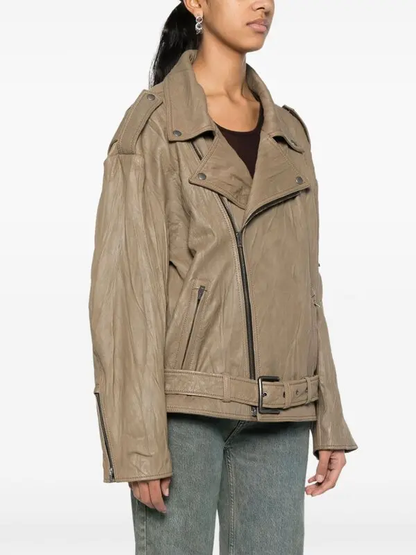 Acne Studios Crinkled-finish Biker Jacket