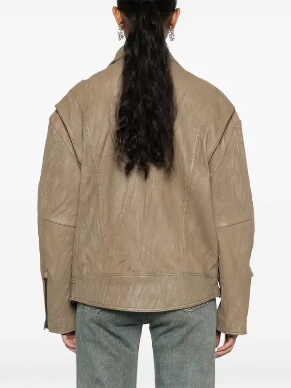 Acne Studios Crinkled-finish Biker Jacket