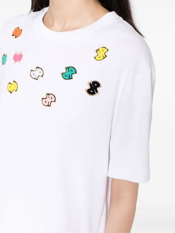 Patou Logo-Embellished Organic-Cotton T-Shirt In White - 40% Off
