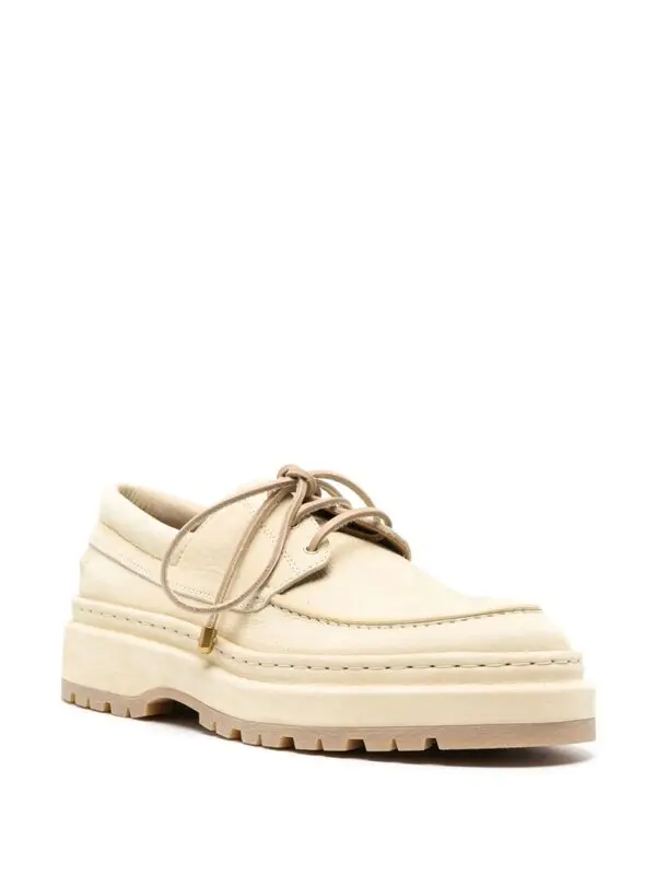 Jacquemus Les Bateau Pavane Leather Derby Shoes In Yellow - 67