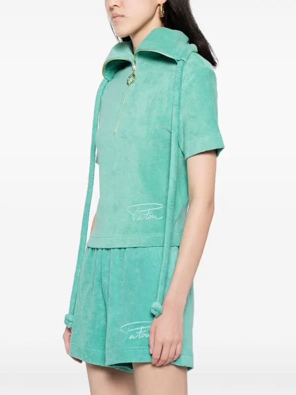 PATOU Half-zip Terrycloth Polo Shirt
