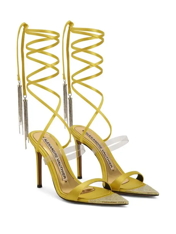 Alexandre Vauthier 105mm Ankle-strap Leather Sandals