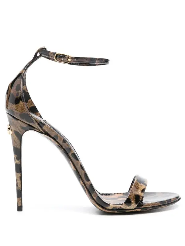Dolce & Gabbana 110mm Leopard-print Sandals - Black