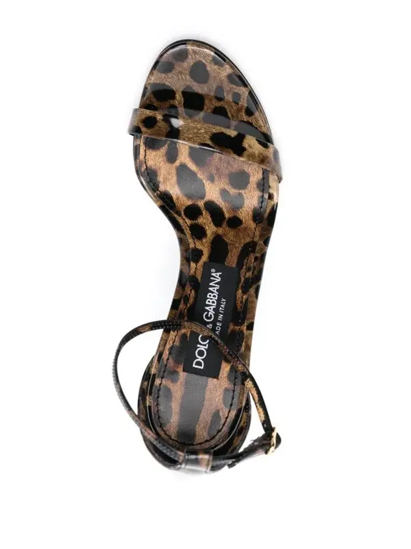 Dolce & Gabbana 110mm Leopard-print Sandals - Black