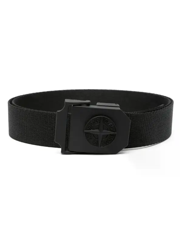 Stone Island Compass-badge Adjustable Belt - Black