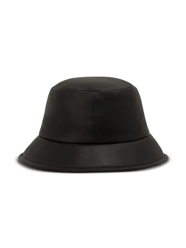AMI Paris Logo-plaque Leather Bucket Hat