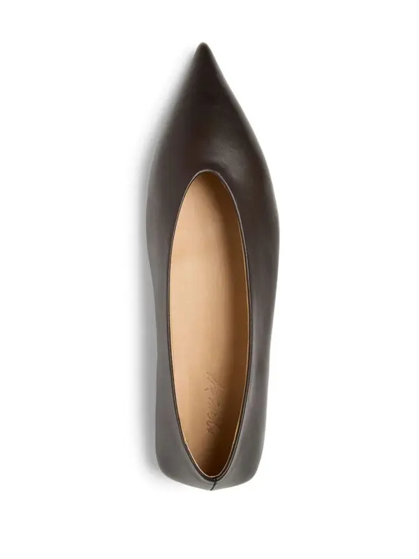 Marsèll Ago Pointed-toe Leather Flat Pumps - Brown