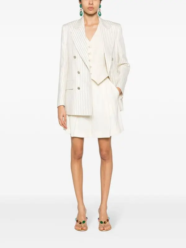 TOM FORD Striped Double-breasted Twill Blazer - Neutrals