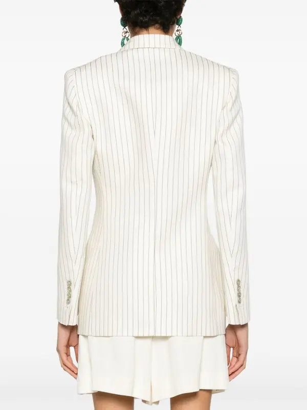 TOM FORD Striped Double-breasted Twill Blazer - Neutrals